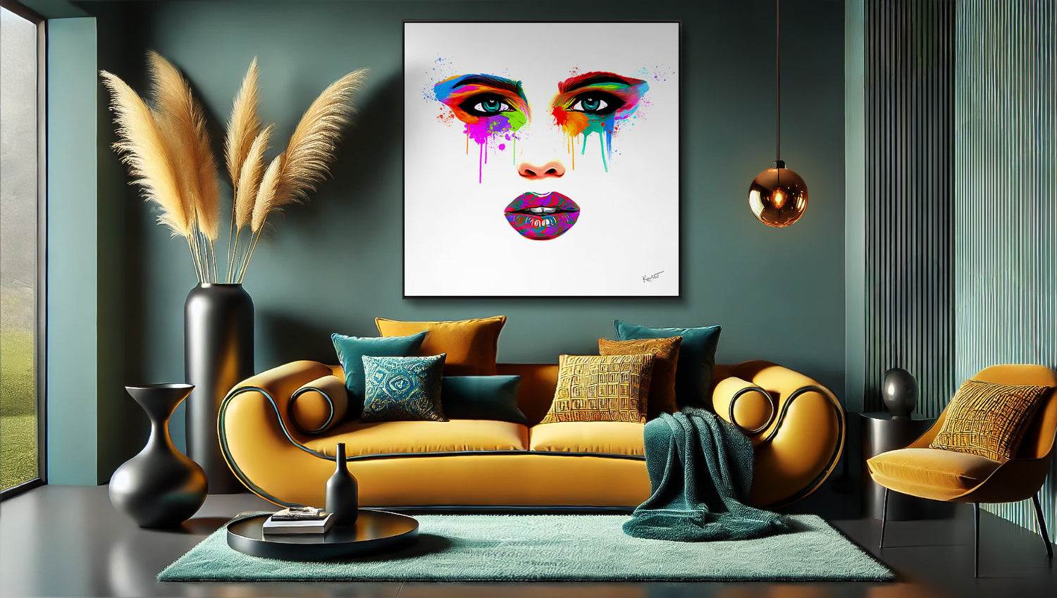 How to Transform Your Living Room with Stunning Art, Bold Colours ...